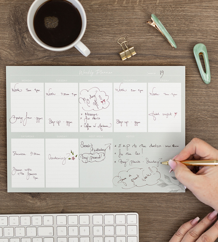 Kalenderblokk Bloom Ukeplanlegger - grønn